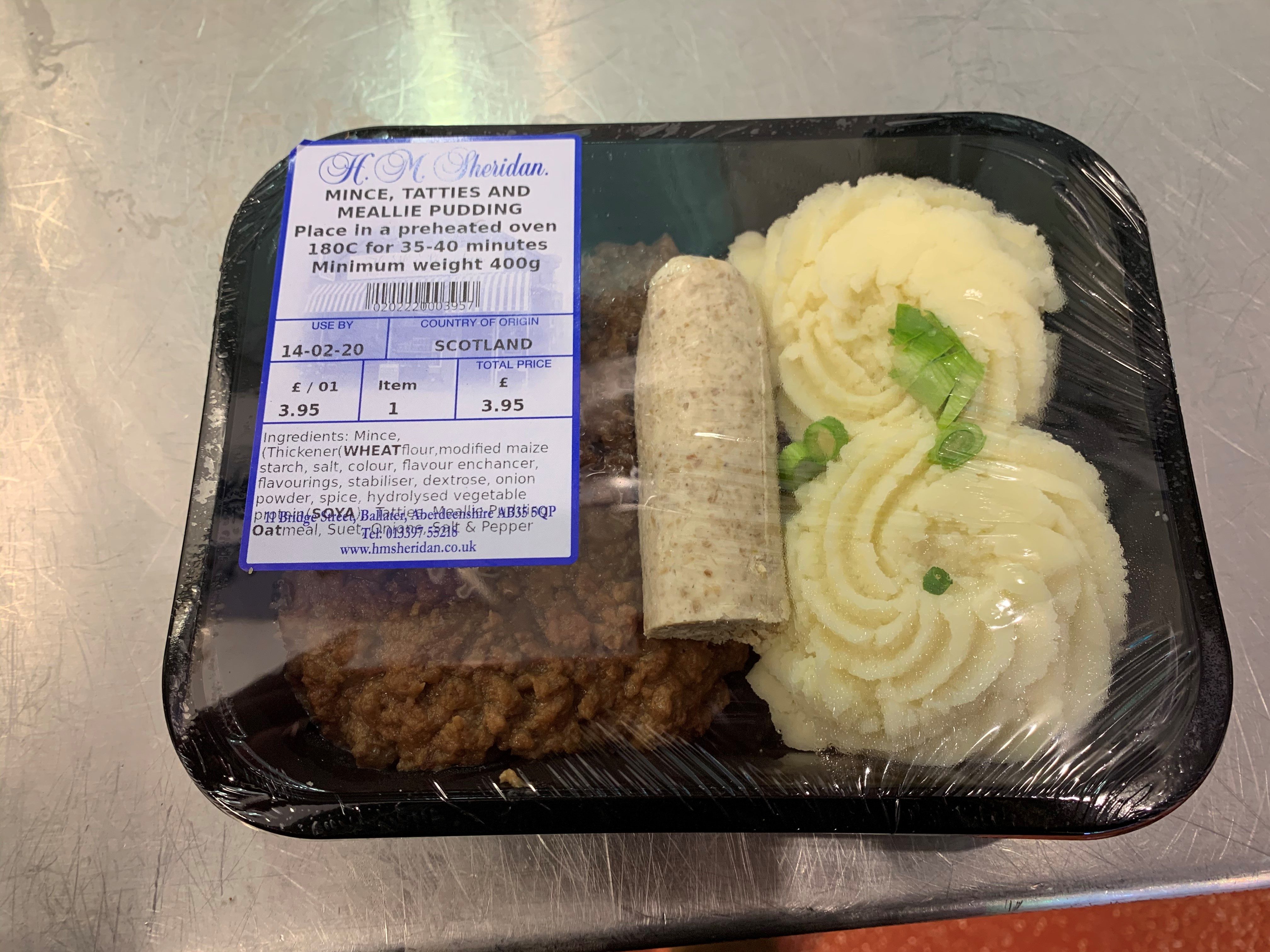 Mince and Tatties and Mealie Pudding – H M Sheridan